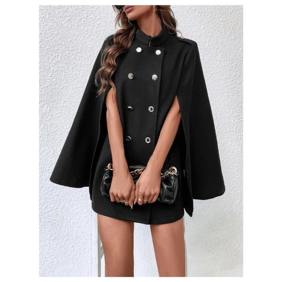 Jackets & Coats | Double Breasted Cloak Sleeve Cape Overcoat | Poshmark